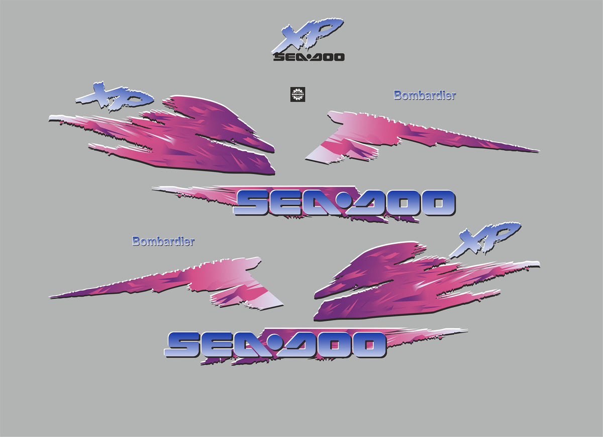 Custom stickers set for Sea-doo XP -model 1995-1996 Graphics decals ki ...