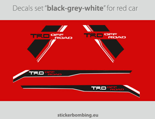 Toyota Hilux decals - "TRD OFF ROAD" (1997-2017) Stickers set (Short v ...